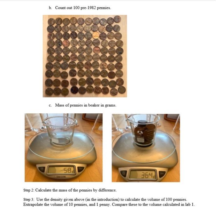Solved density = mass / volume or d=m/v Pennies minted in | Chegg.com