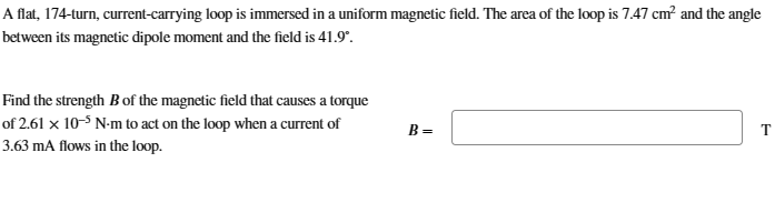 Solved A flat, 174-turn, current-carrying loop is immersed | Chegg.com