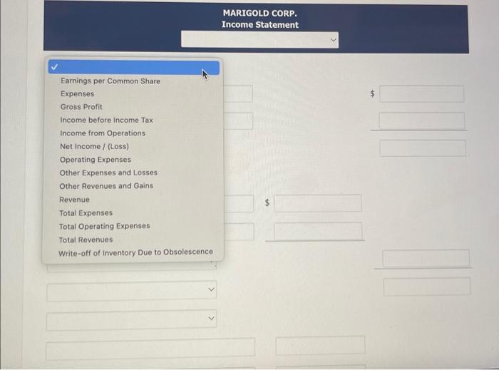 Solved Presented below is information related to Marigold | Chegg.com