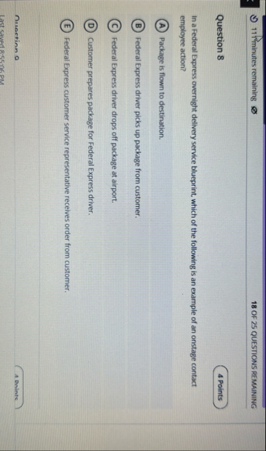Solved 11 ﻿Minutes remaining18 ﻿OF 25 ﻿QUESTIONS | Chegg.com