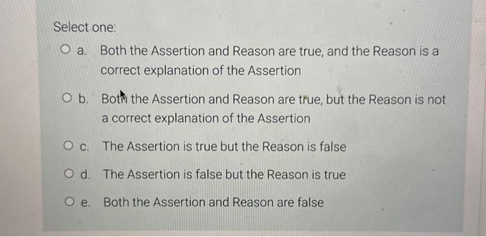 Solved The following is an Assertion/Reason question. These | Chegg.com