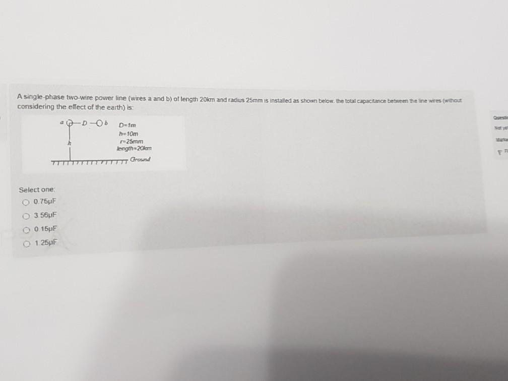Solved A single phase two wire powerline (wres a and b) of | Chegg.com