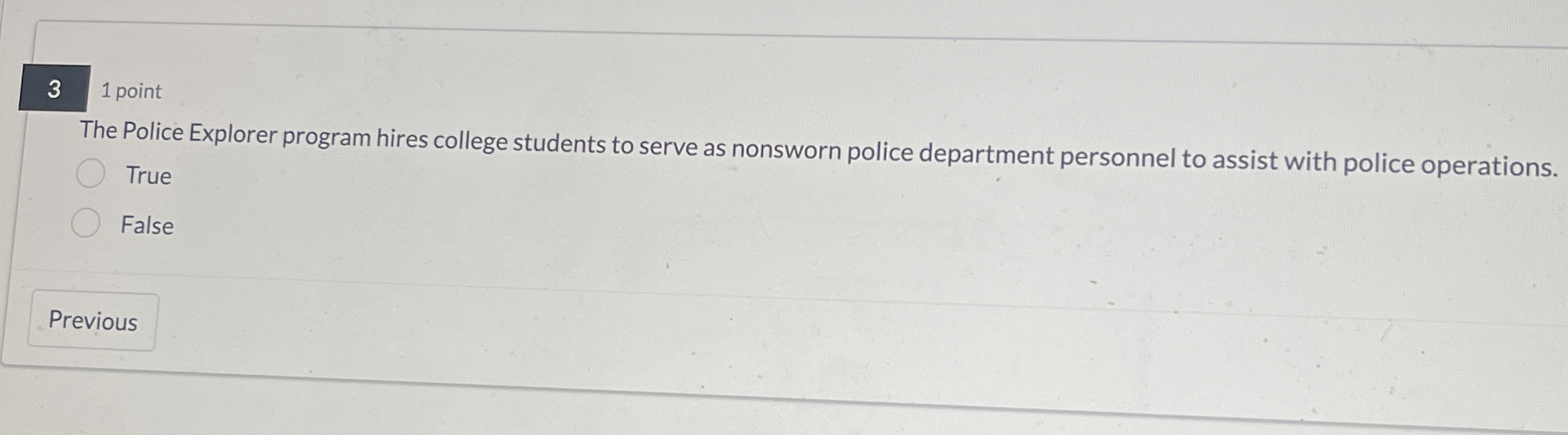 Solved 31 ﻿pointThe Police Explorer program hires college | Chegg.com