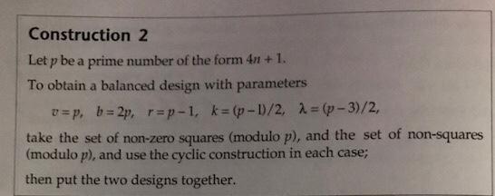 Solved Balanced incomplete block design (BIBD)which of the | Chegg.com