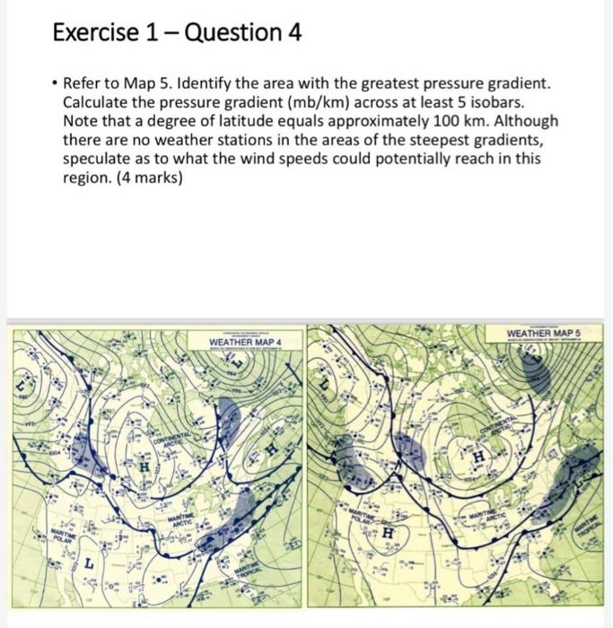 Solved Exercise 1 - WEATHER MAP INTERPRETATION Question 1 . | Chegg.com