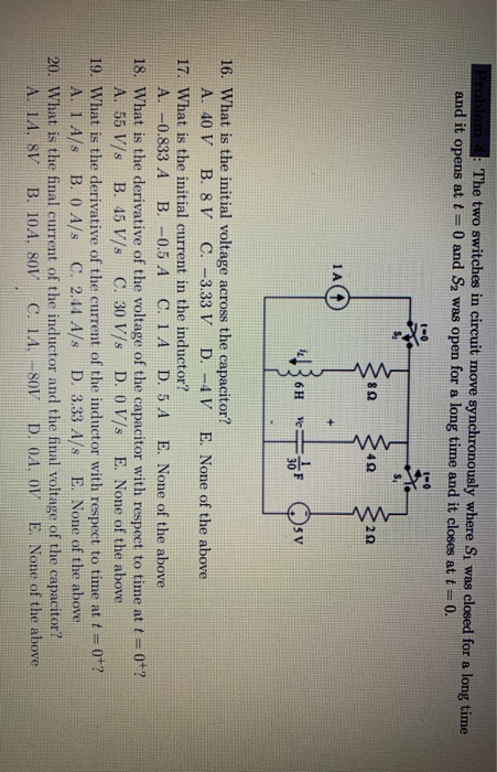 Solved Problem The two switches in circuit move | Chegg.com
