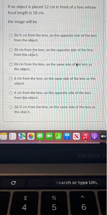 Solved If an object is placed 12 cm in front of a lens whose | Chegg.com