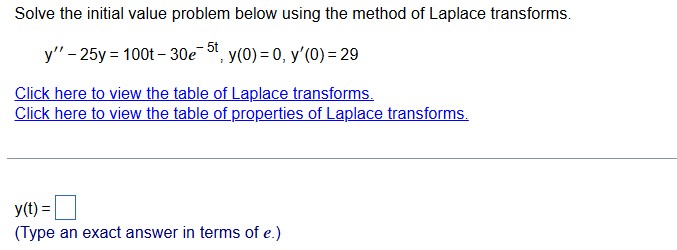 Solve the initial value problem below using the | Chegg.com