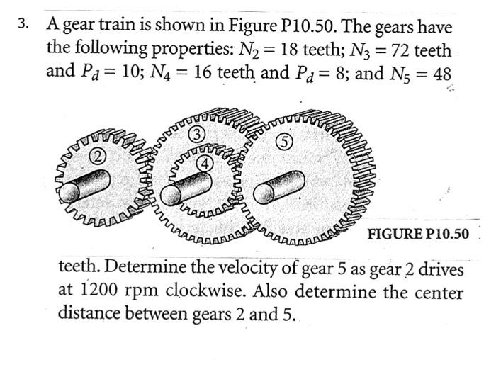 Solved 3. A gear train is shown in Figure P10.50. The gears | Chegg.com
