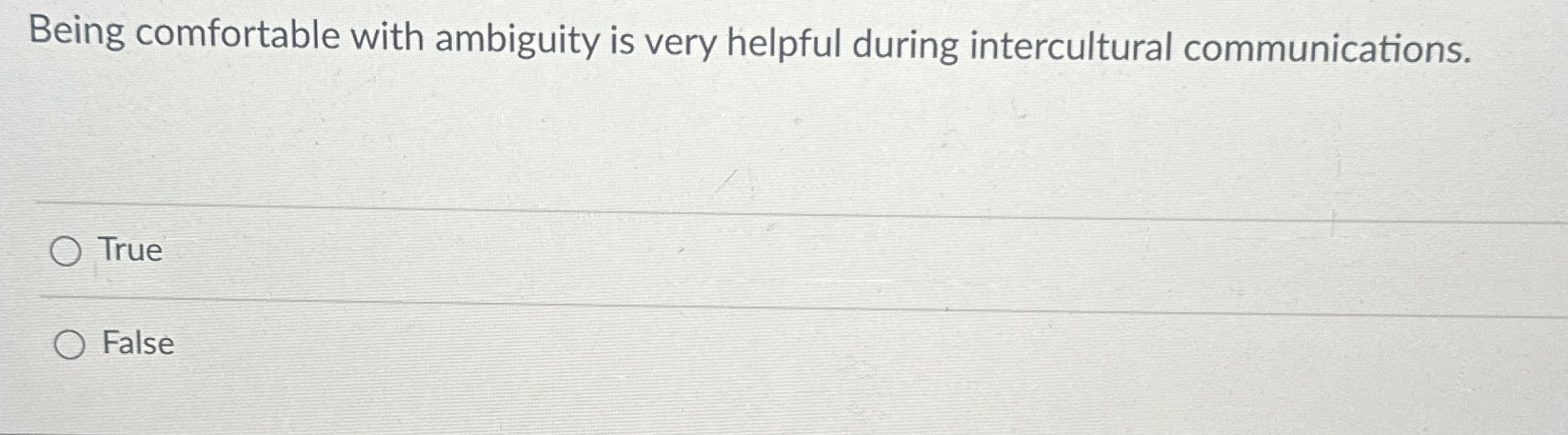 Solved Being comfortable with ambiguity is very helpful | Chegg.com