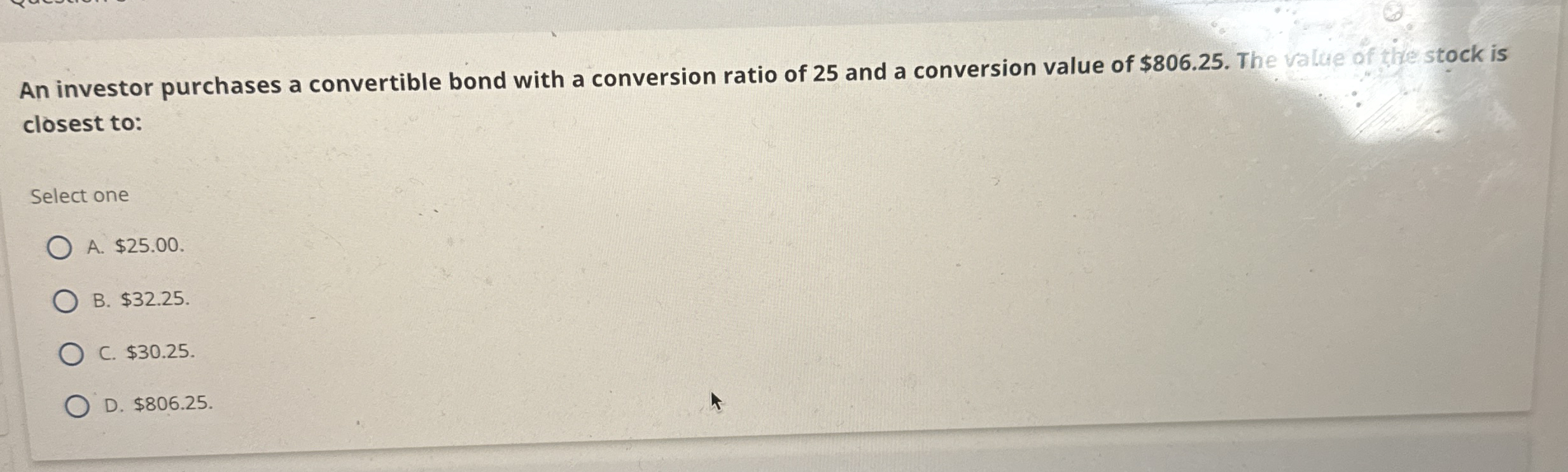 Solved An investor purchases a convertible bond with a | Chegg.com