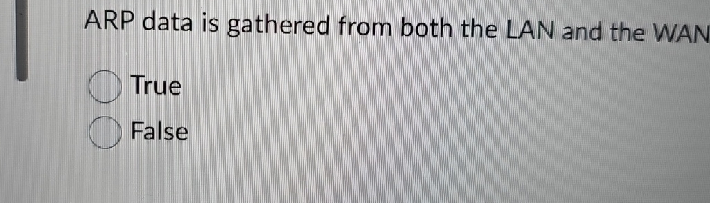 Solved ARP data is gathered from both the LAN and the | Chegg.com