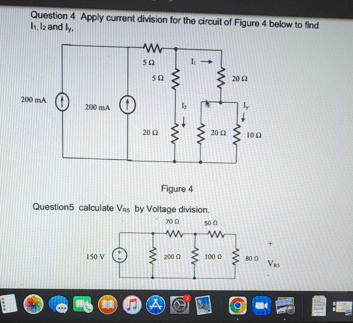 Solved Question 4 Apply current division for the circuit of | Chegg.com