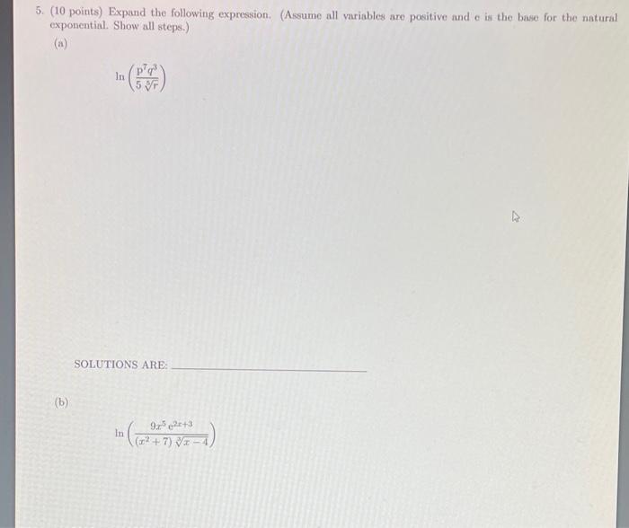 Solved 5. (10 points) Expand the following expression. | Chegg.com