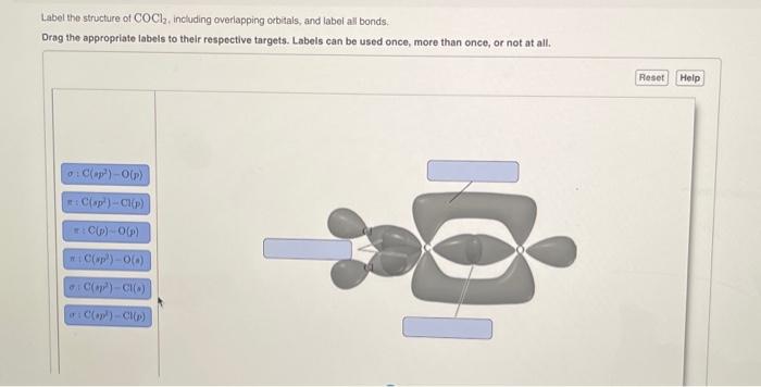 Solved Label the structure of COCl, including overlapping | Chegg.com