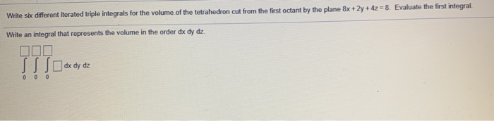 Solved Write six different iterated triple integrals for the | Chegg.com