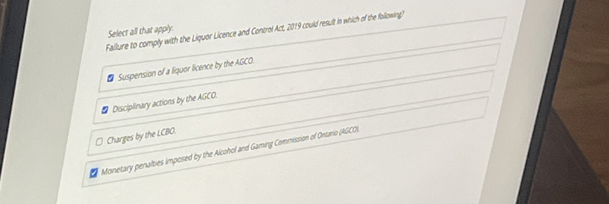 Solved Select all that apply:Failure to comply wich the | Chegg.com