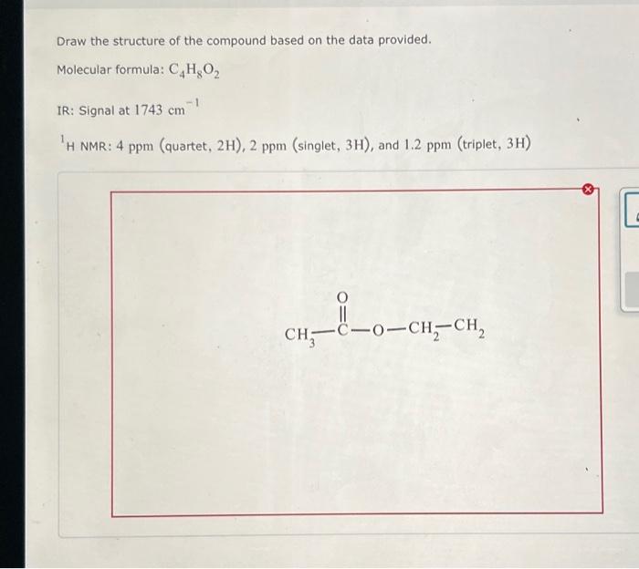 Solved Draw the structure of the compound based on the data | Chegg.com