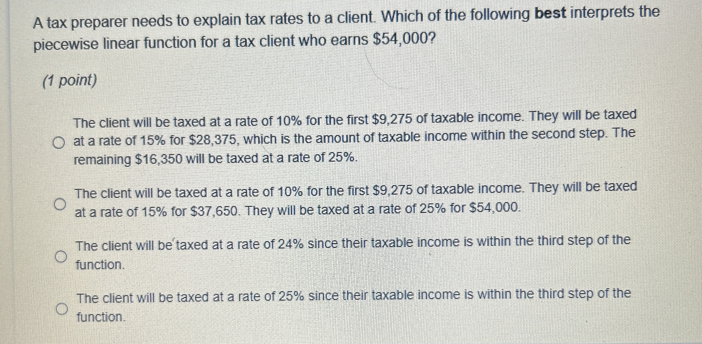 Solved A tax preparer needs to explain tax rates to a | Chegg.com