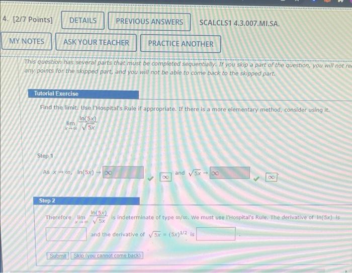 Solved 4. [2/7 Points] DETAILS PREVIOUS ANSWERS SCALCLS1 | Chegg.com