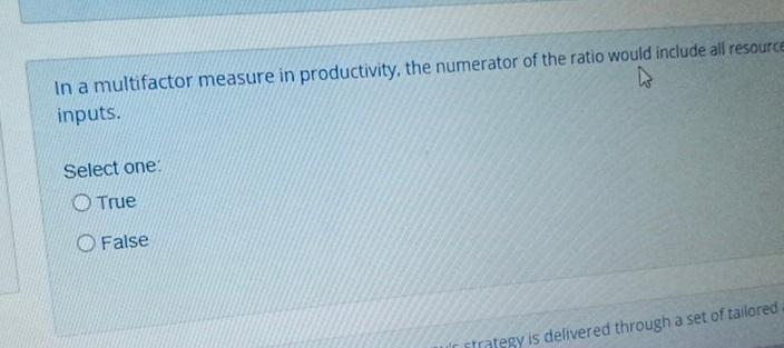 Solved In a multifactor measure in productivity, the | Chegg.com