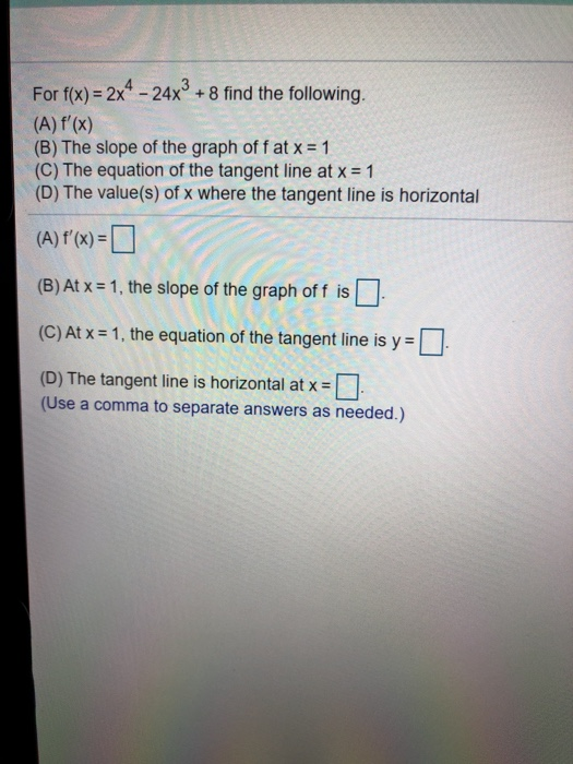 Solved For f(x) = 2x4 - 24x3 + 8 find the following. (A) | Chegg.com