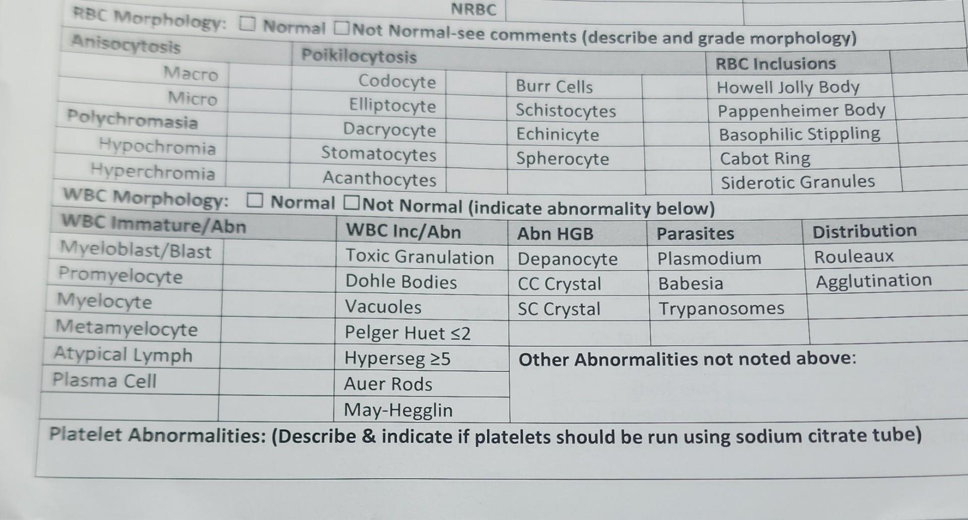 Solved CBC White Blood Cell Count Corrected White Blood Cell | Chegg.com