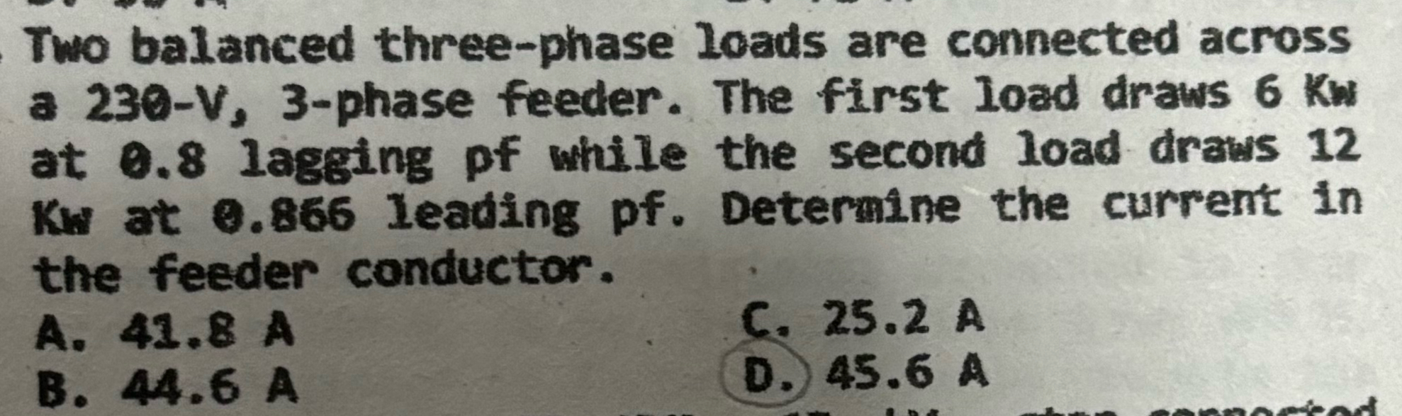 Solved Two balanced three-phase loads are connected across a | Chegg.com