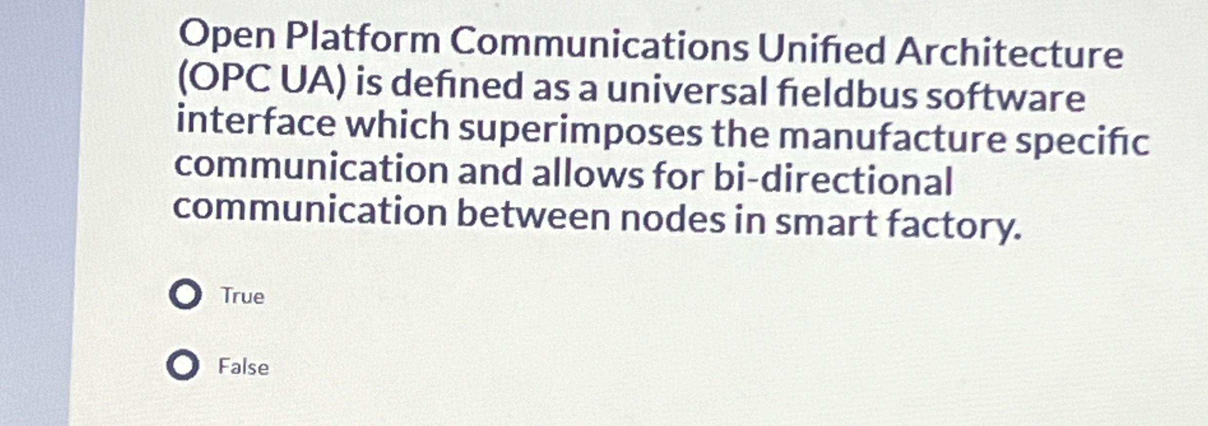 Solved Open Platform Communications Unified Architecture | Chegg.com