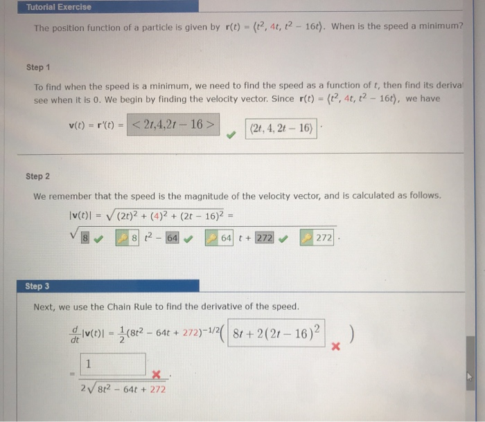 Solved Tutorial Exercise The position function of a particle | Chegg.com