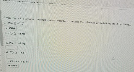 Solved w Given that is a standard normal random variable, | Chegg.com