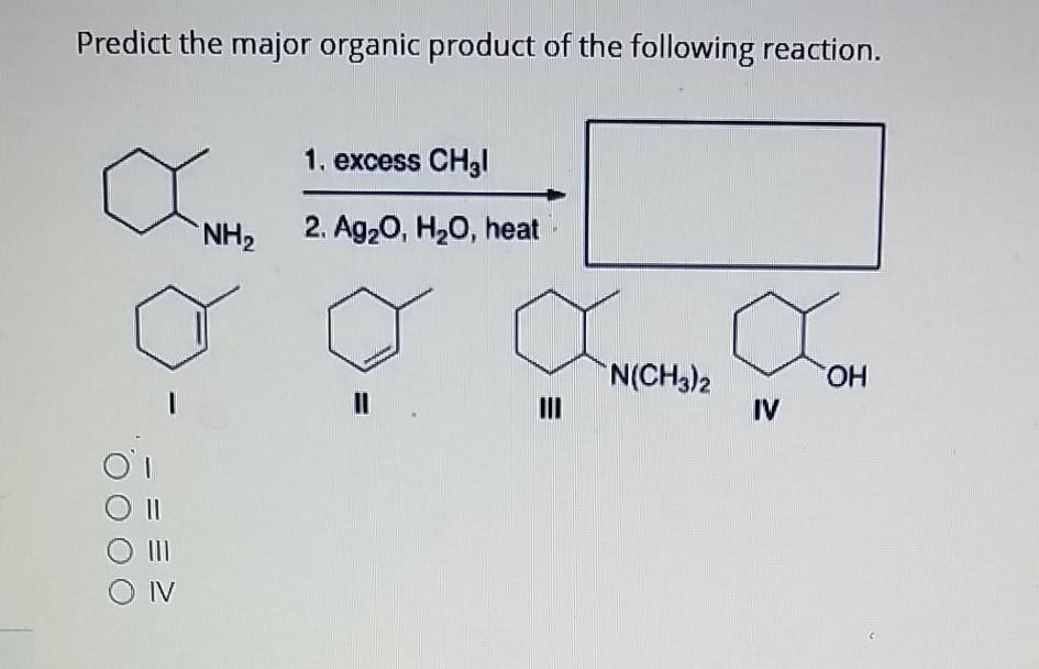 Solved Predict the major organic product of the following | Chegg.com