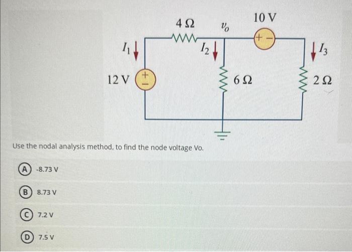 Solved Use the nodal analysis method, to find the node | Chegg.com