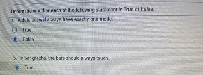 Solved Determine whether each of the following statement is | Chegg.com