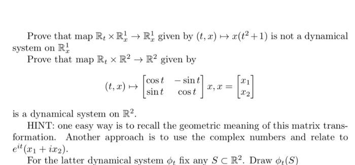 Solved Prove that map \\( \\mathbb{R}_{t} \\times | Chegg.com