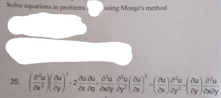 Solved Solve equations in problems using Monge's method 2 au | Chegg.com