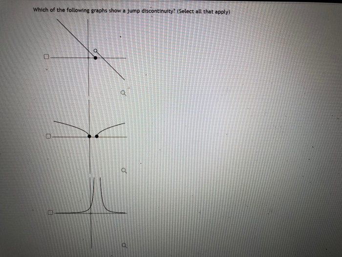 Solved Which of the following graphs show a jump | Chegg.com