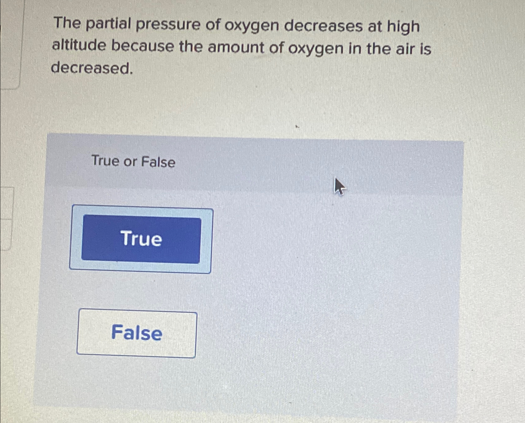 Solved The partial pressure of oxygen decreases at high | Chegg.com