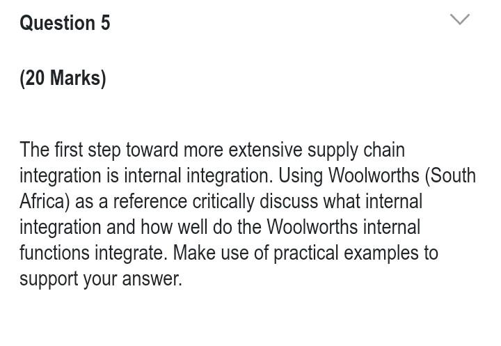 Solved The first step toward more extensive supply chain | Chegg.com