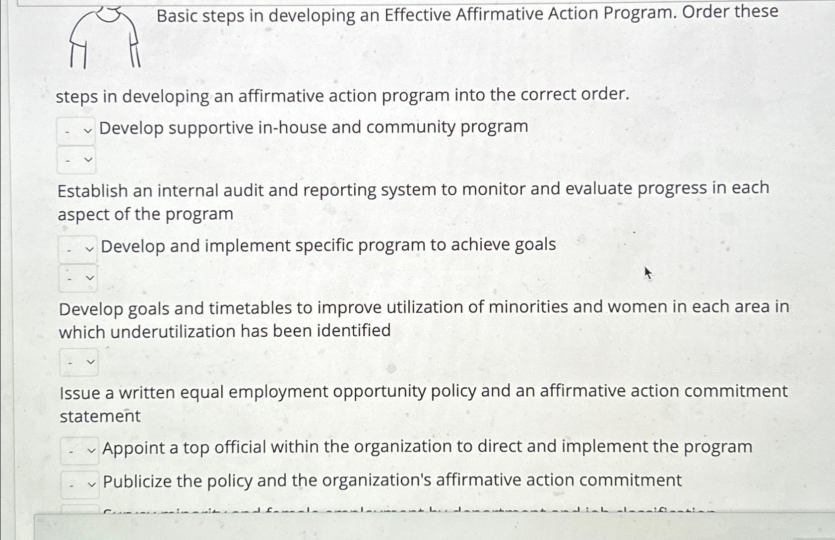 Solved Basic steps in developing an Effective Affirmative | Chegg.com