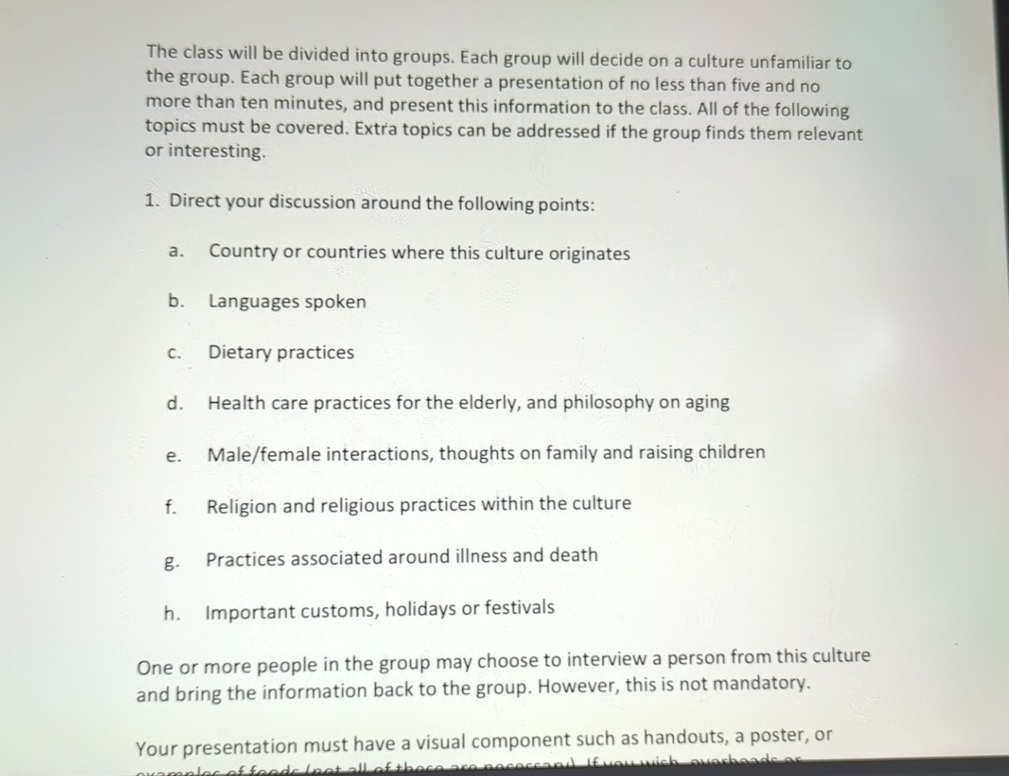 Solved The class will be divided into groups. Each group | Chegg.com