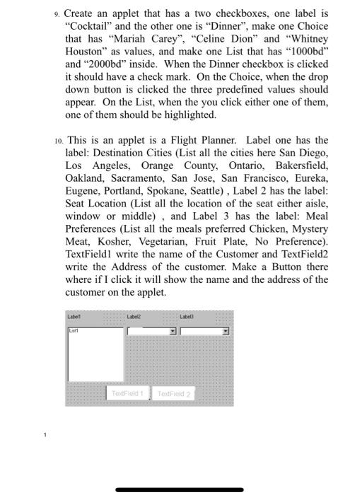 Solved Using Applets, create a label "I love Bahrain". Set | Chegg.com
