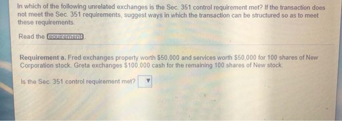 Solved In which of the following unrelated exchanges is the | Chegg.com