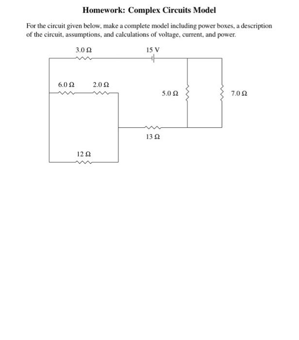 Solved Homework: Complex Circuits Model For the circuit | Chegg.com