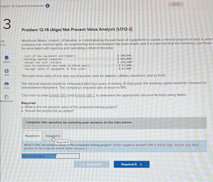 Solved Exercise 12-1 (Algo) Payback Method [LO12-1] The | Chegg.com