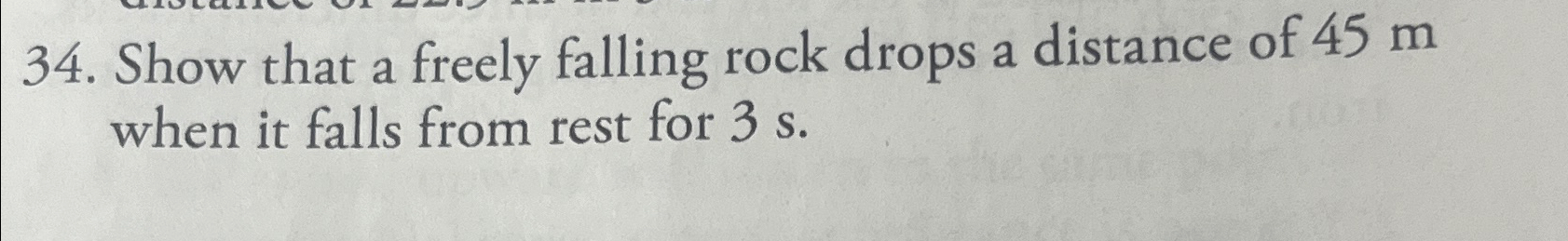 Solved Show that a freely falling rock drops a distance of | Chegg.com