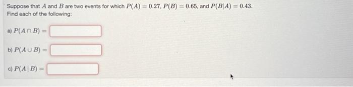 Solved Suppose that A and B are two events for which P(A) = | Chegg.com