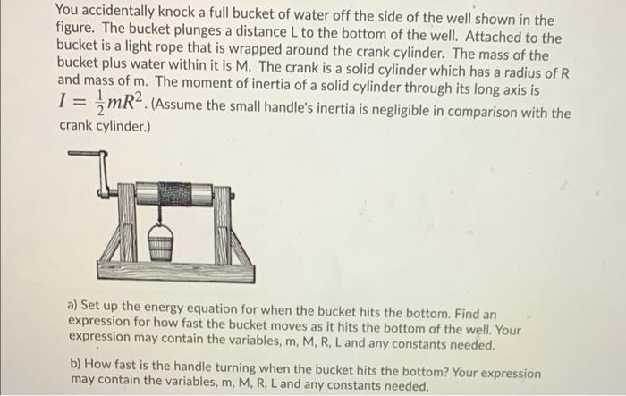 Solved You accidentally knock a full bucket of water off the | Chegg.com