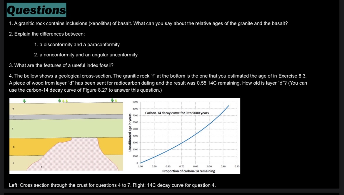Solved QuestionsA granitic rock contains inclusions | Chegg.com