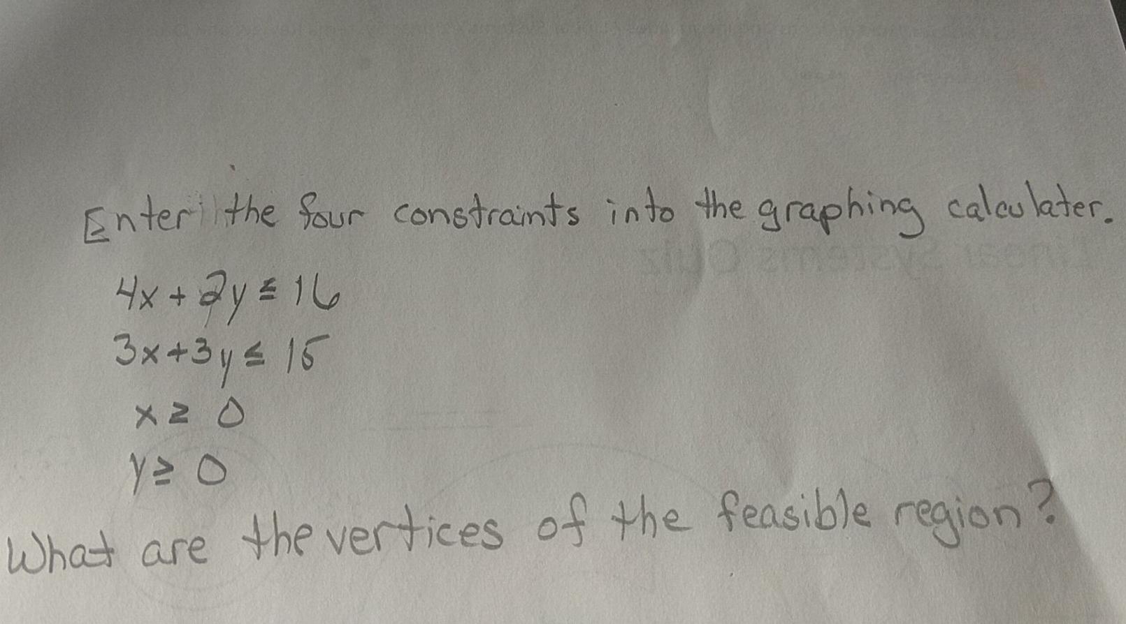 Solved Enter the four constraints into the graphing | Chegg.com